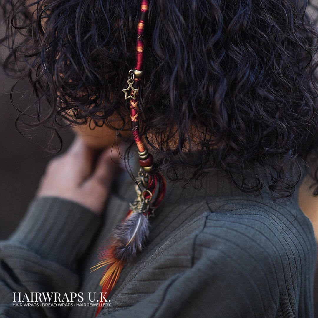 Bohemian Feather Hair Wrap Extension With Charms - FREE SPIRIT - Etsy