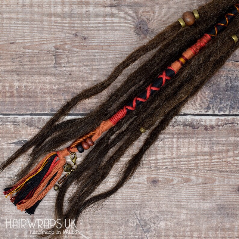 Red Vegan Hair Extension Thick Dread Wrap INFERNO - Etsy
