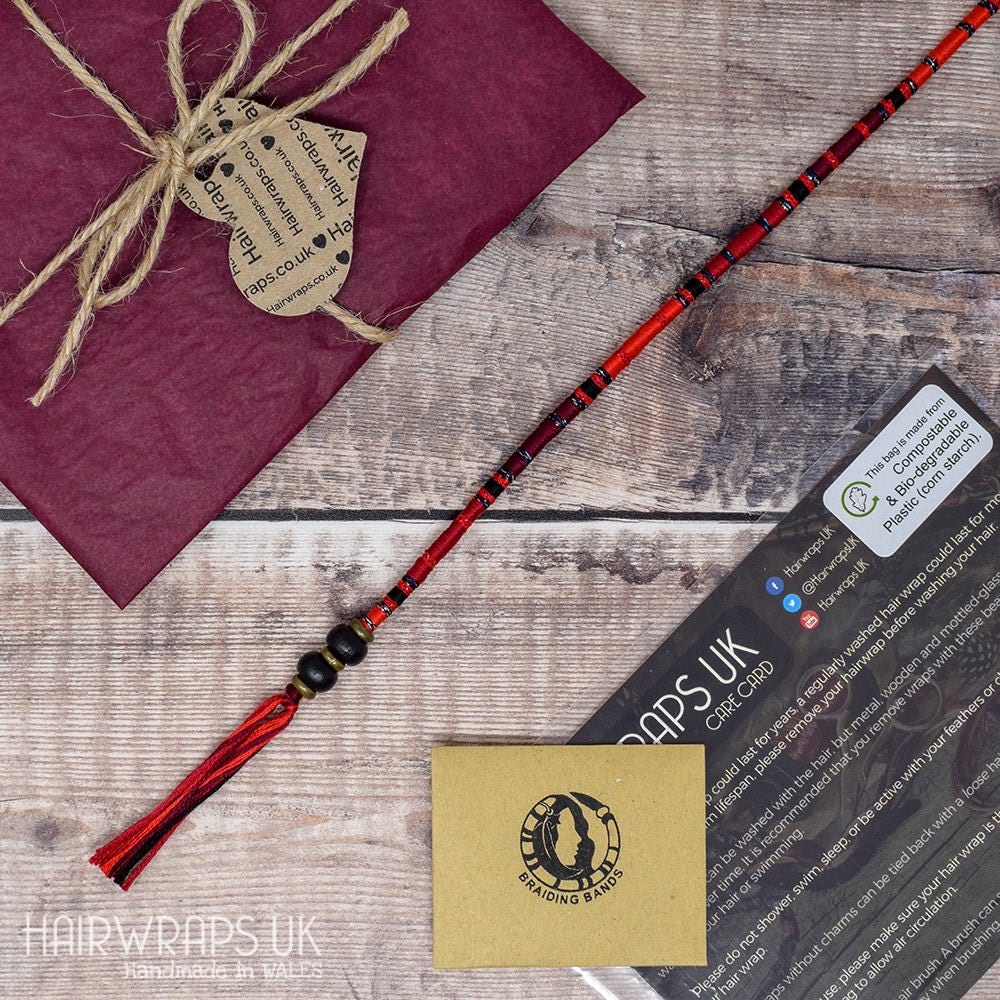 Red Hair Accessory Red Hairwrap Bohemian Hair Extensions - Etsy UK
