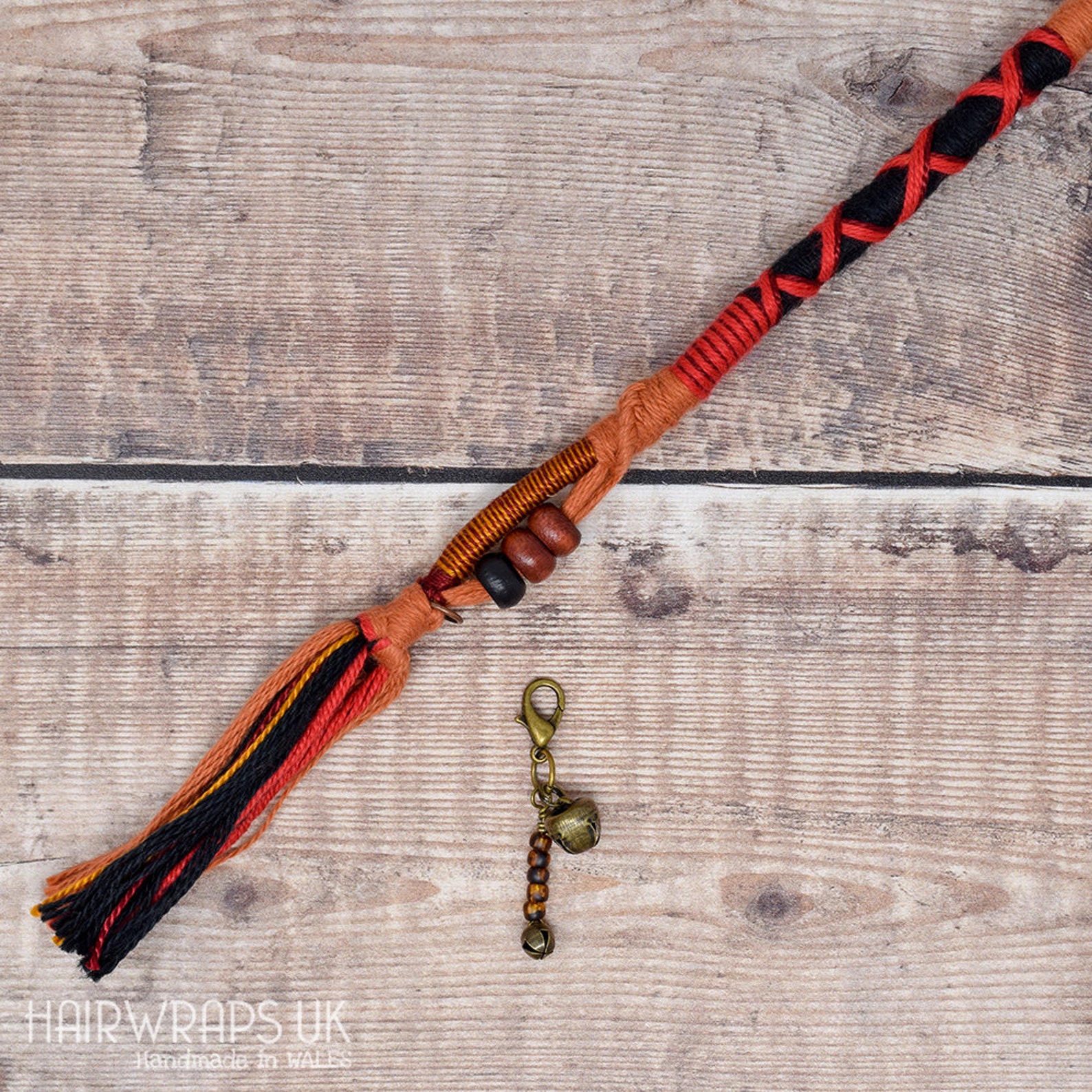 Red Vegan Hair Extension Thick Dread Wrap INFERNO - Etsy