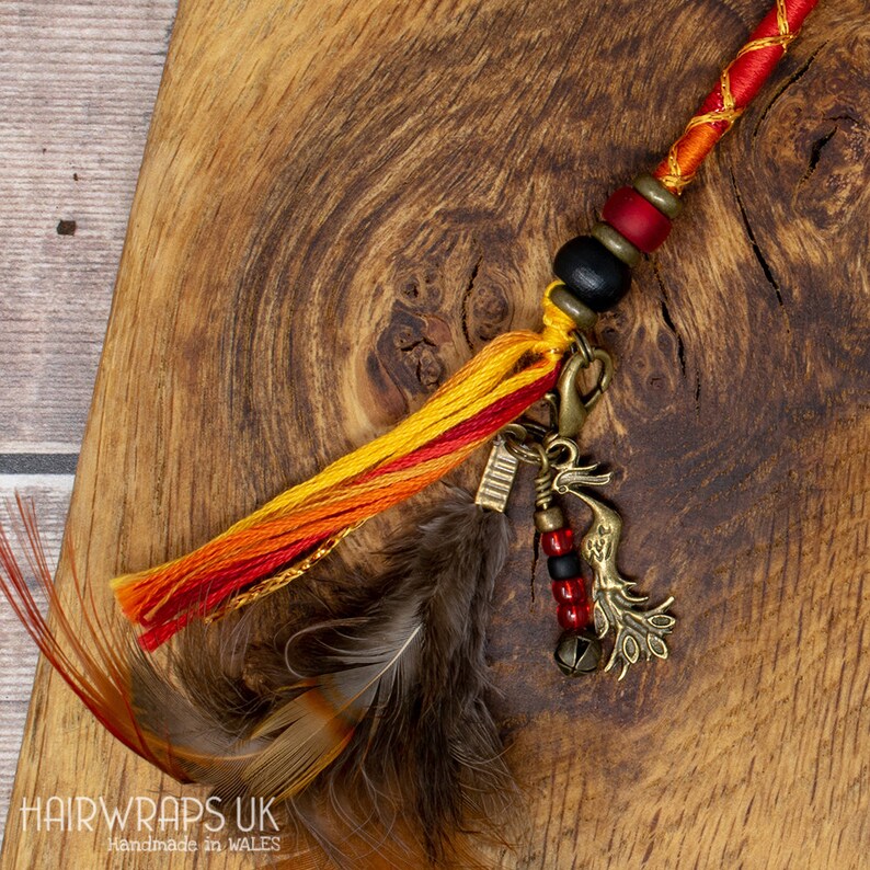 PHOENIX FEATHER Bronze Charm With Cruelty Free Feathers, Golden ...