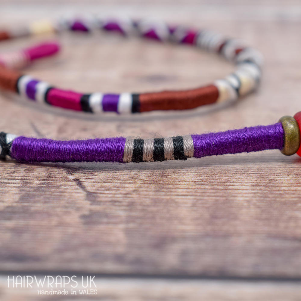 Tribal Hair Wrap Red Indian Hair braid Boho Hair Wrap Hippy | Etsy