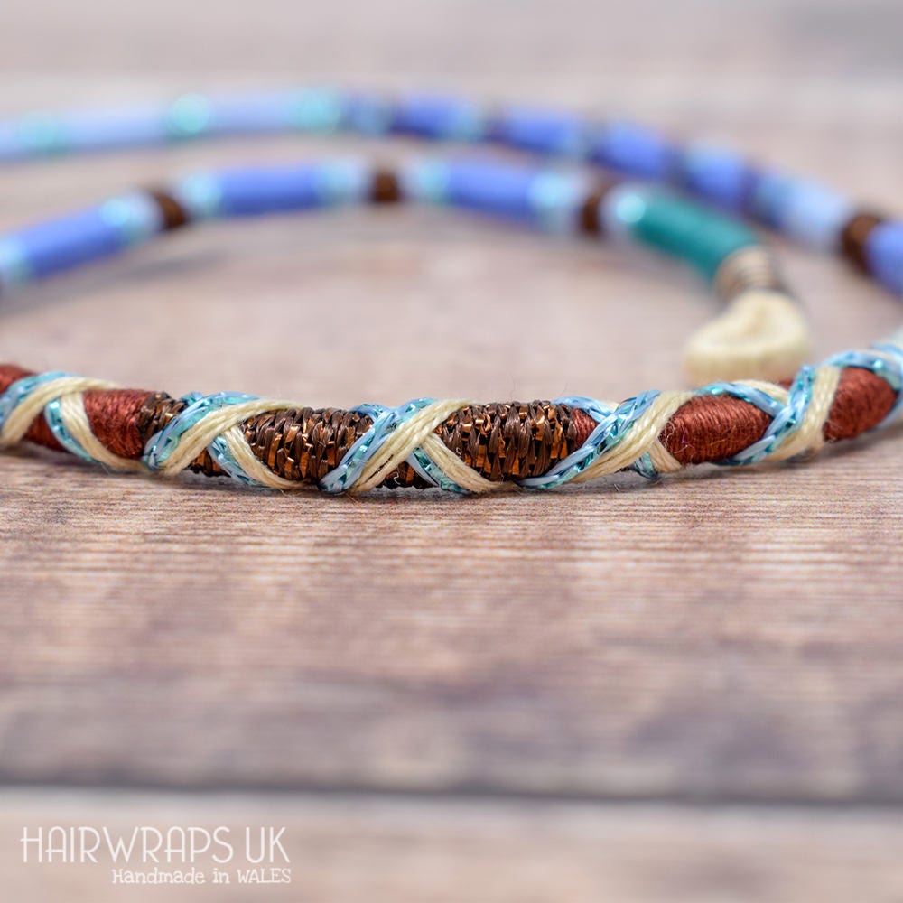 Festival Accessory, Boho Hair Wrap, Hairwrap With Beads, Attachable ...