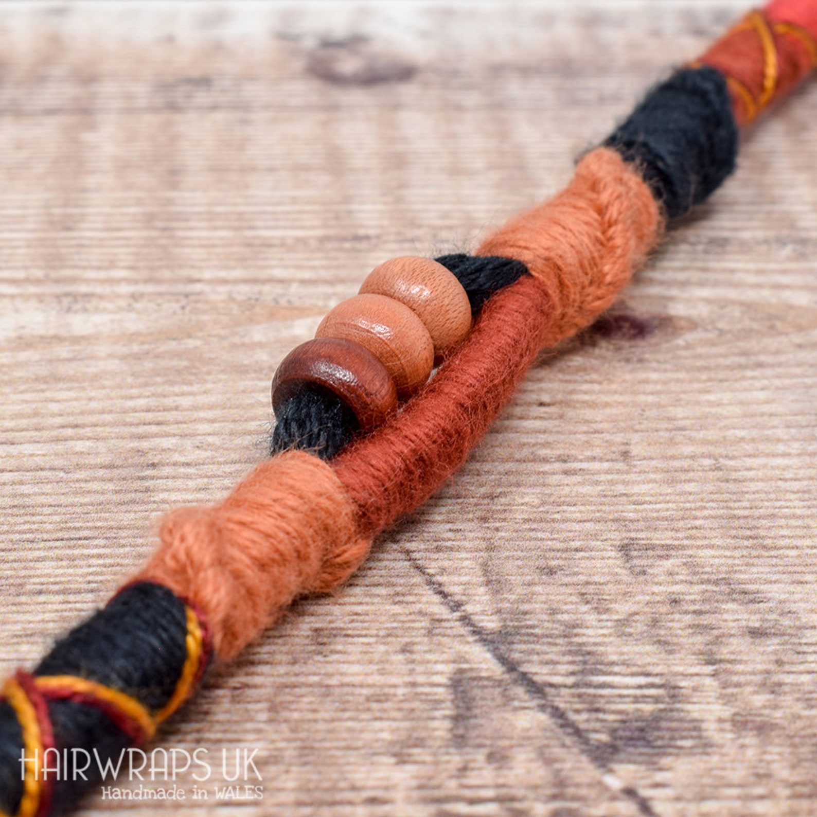 Red Vegan Hair Extension Thick Dread Wrap INFERNO | Etsy