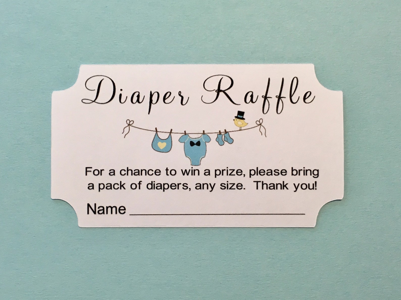 Diaper Raffle Tickets Baby Shower Diaper Raffle Diaper Etsy