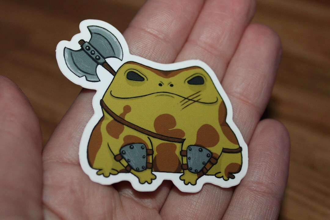 Barbarian Frog Vinyl Sticker // D&D Frog Sticker - Etsy