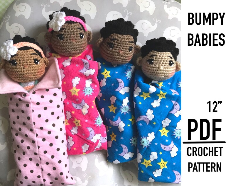 Bumpy Babies Crochet Pattern 12 Black Doll Instant - Etsy