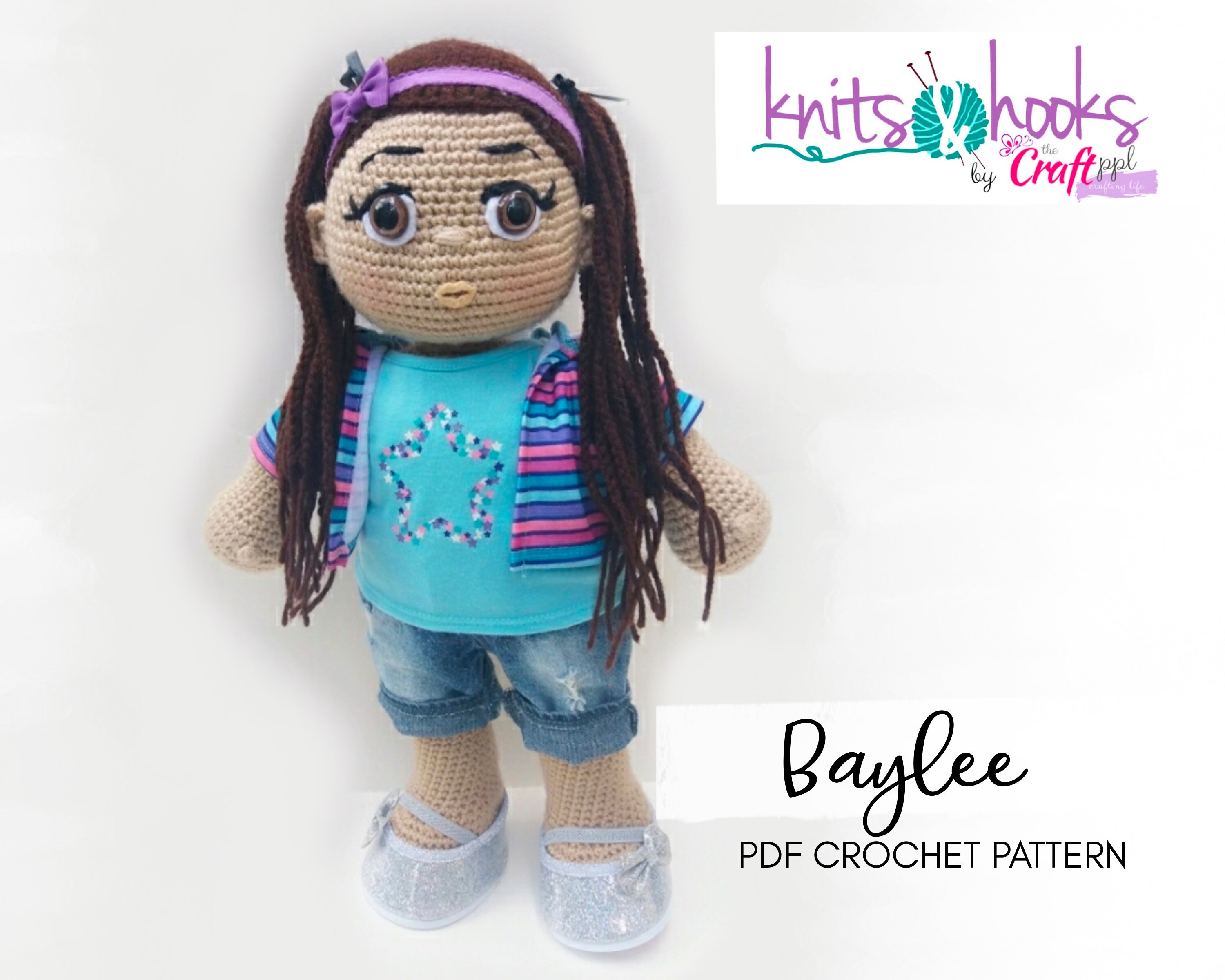 Baylee Crochet Doll Pattern 18 Doll Pattern Instant | Etsy