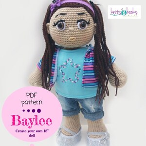 Baylee Crochet Doll Pattern 18 Doll Pattern Instant Download - Etsy