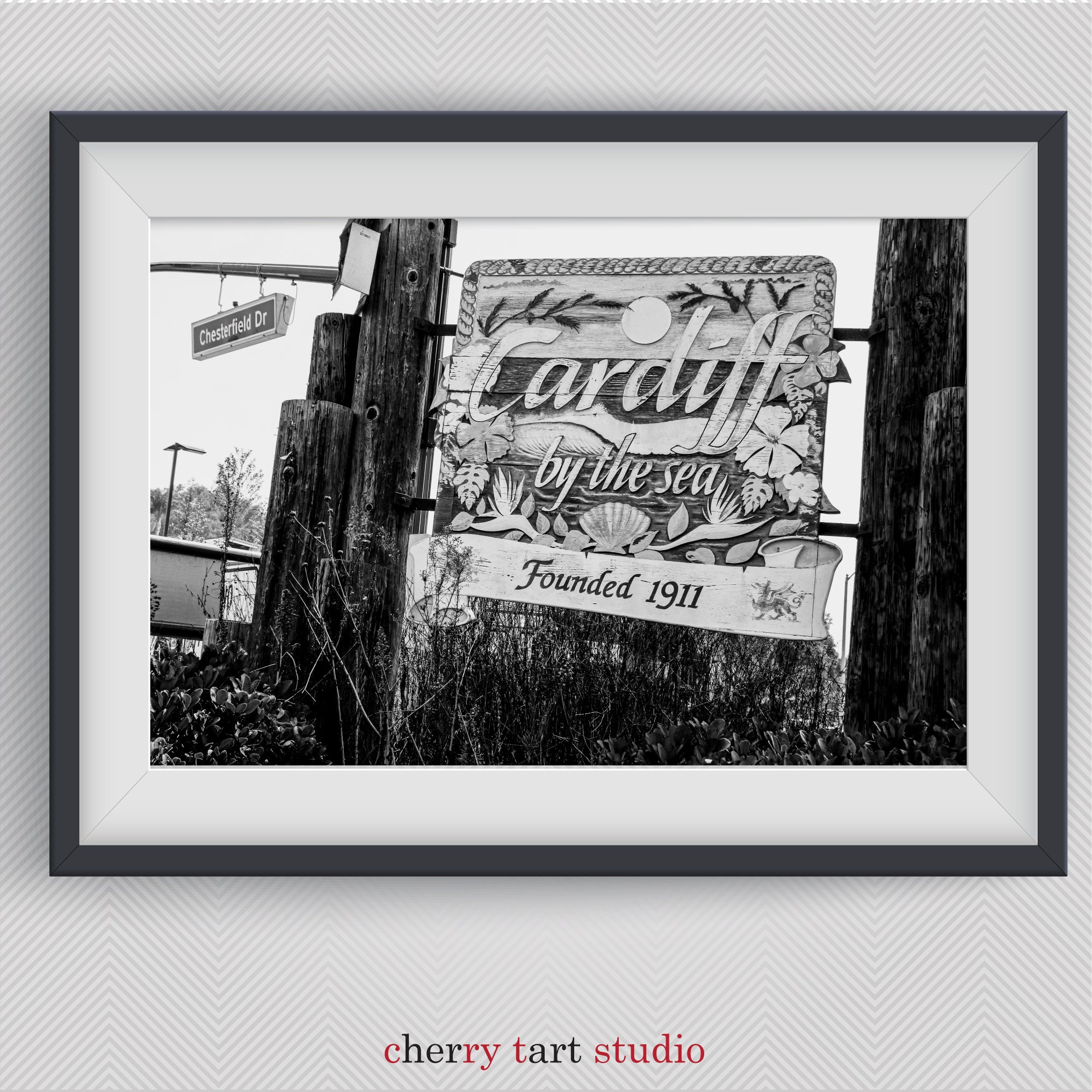 Cardiff By the Sea Sign Impresión de Bellas Artes Descarga - Etsy España