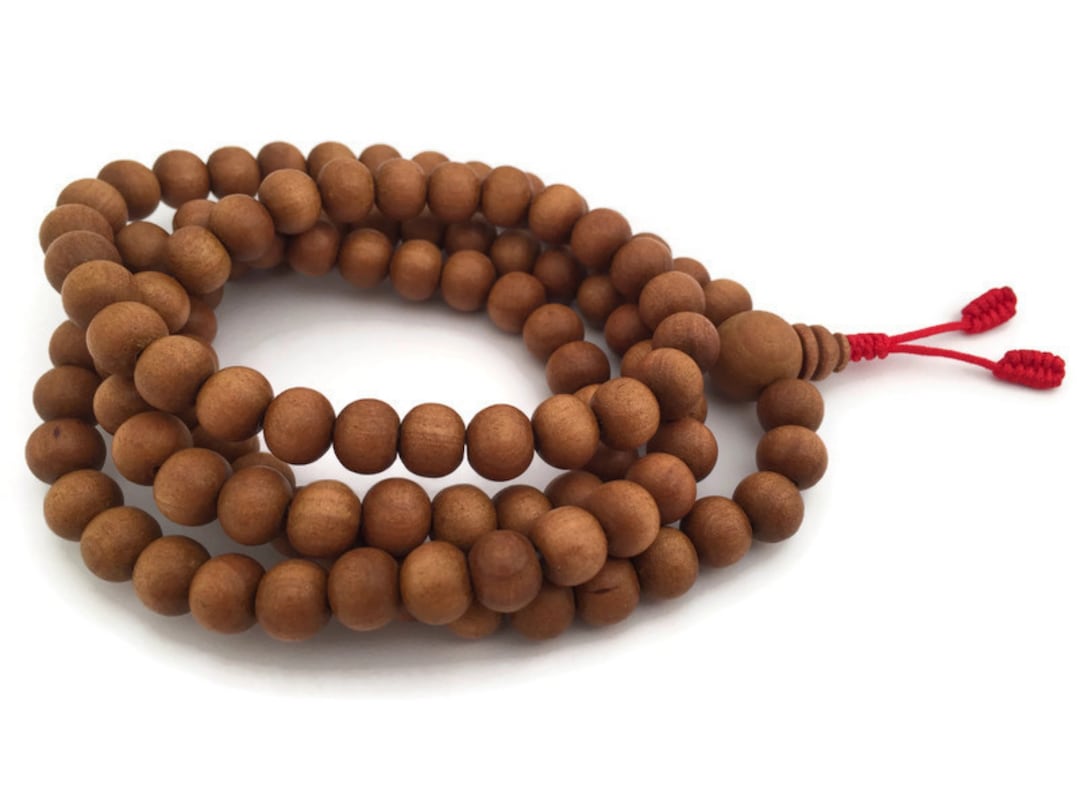 Tibetan Sandalwood STRETCH 108 Beads, Prayer Beads, Buddhist Prayer ...