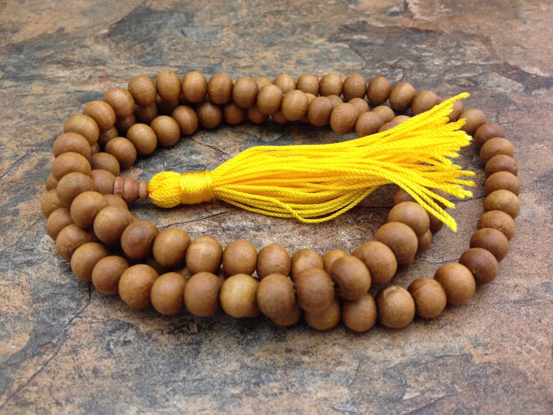 Natural Wood Beads 108 Beads Full Mala, Wood Beads, Tibetan Prayer ...