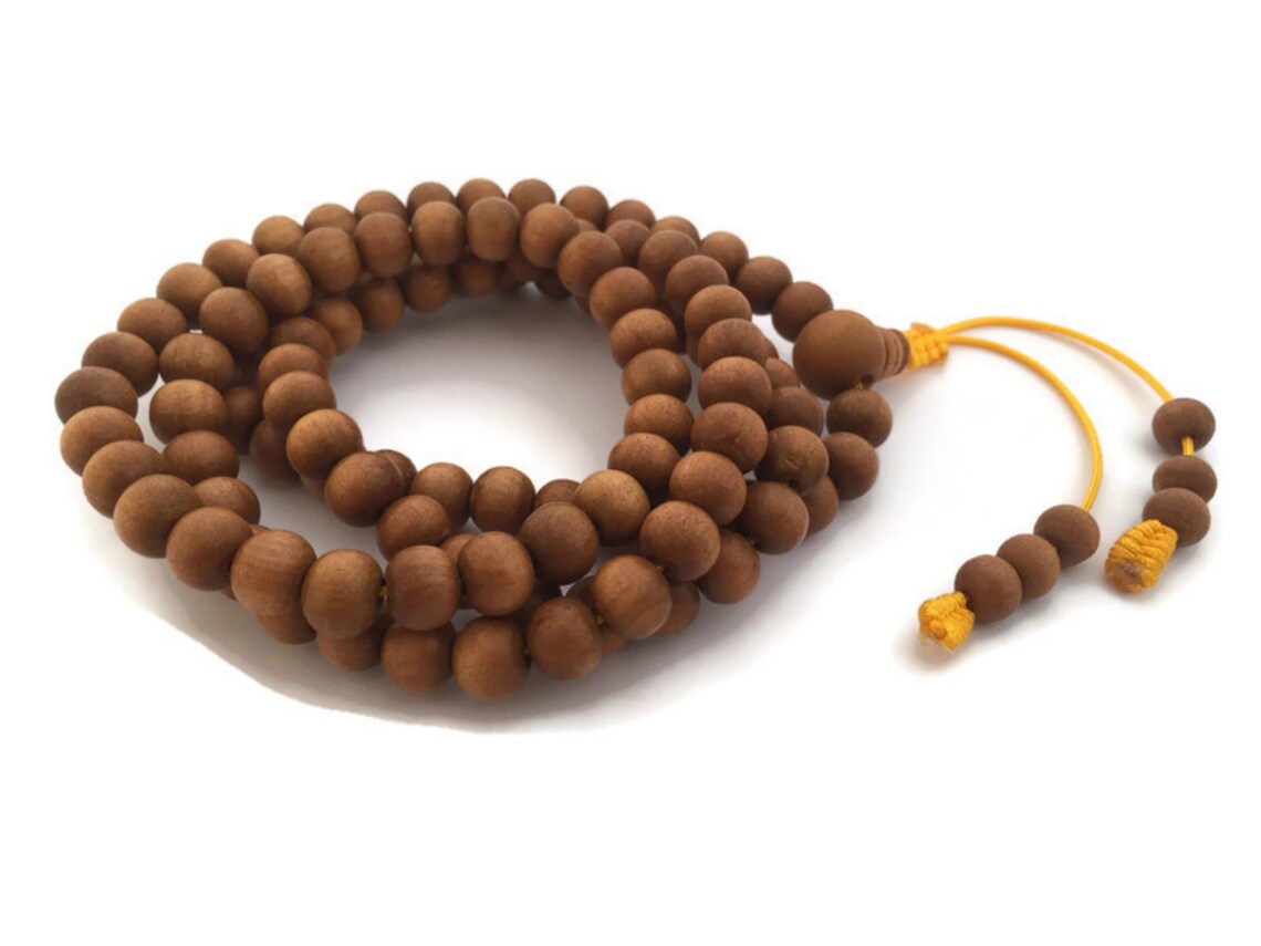 Original Tibetan Sandalwood 108 Beads Full Mala Prayer Beads Adjustable ...