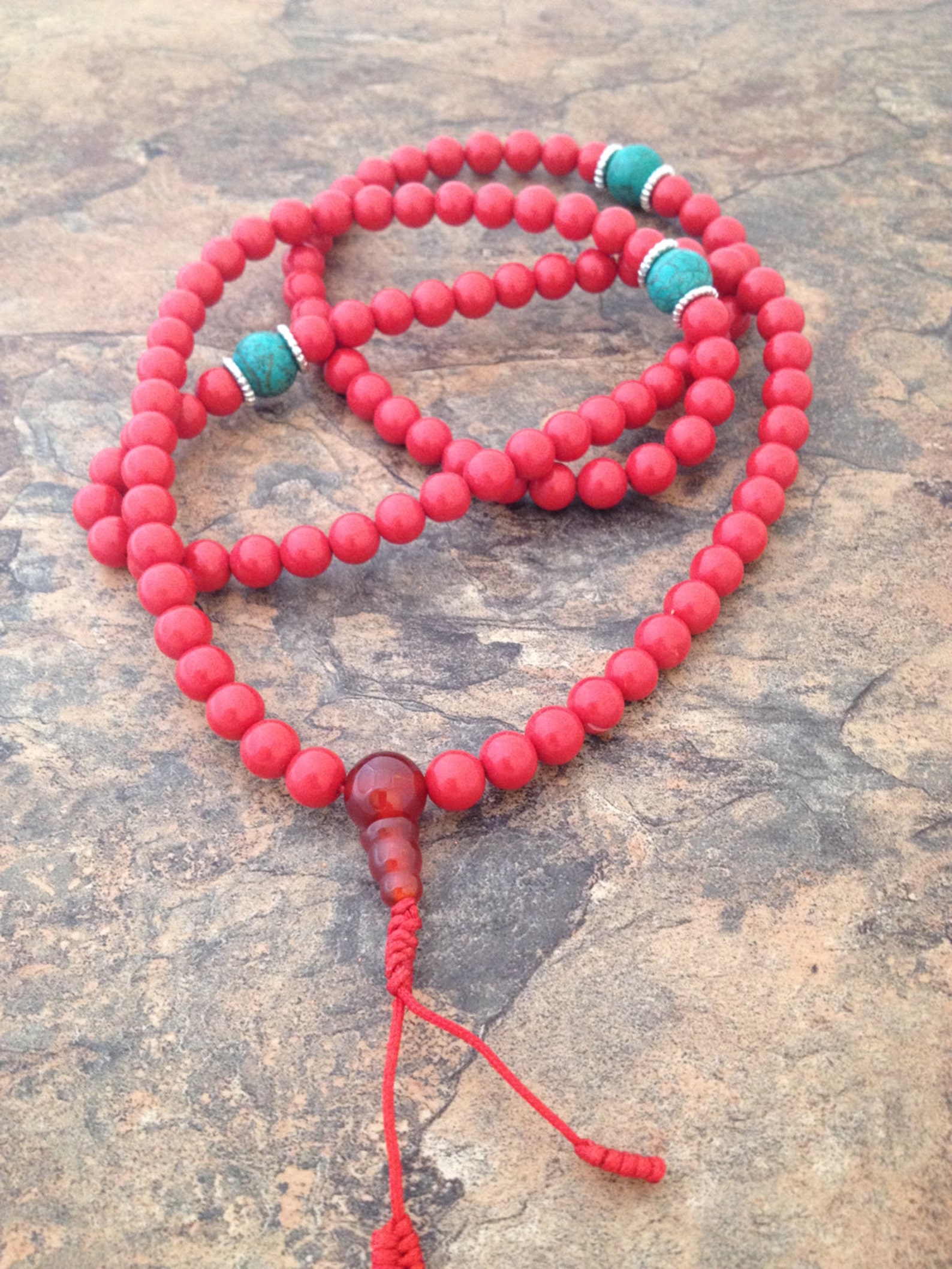 Tibetan Red Coral 108 Beads Full Mala Yoga Beads Meditation - Etsy