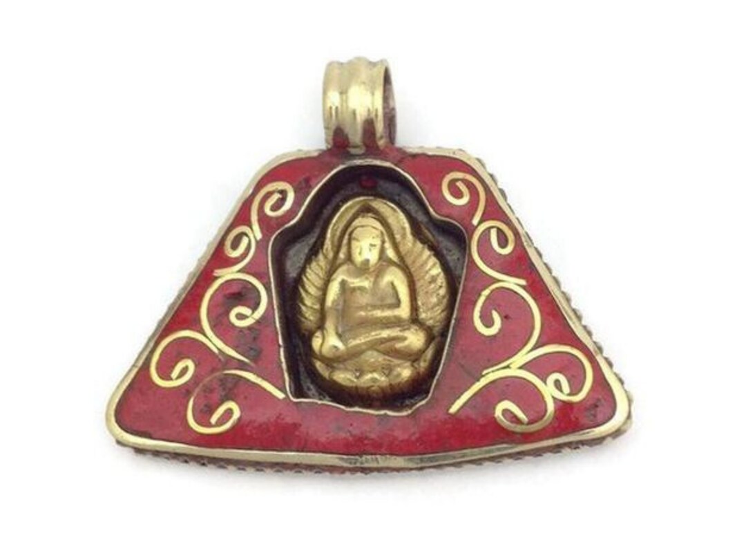 Buddha Meditation Pose Tibetan Pendant Brass, Buddha Pendant, Buddhist ...