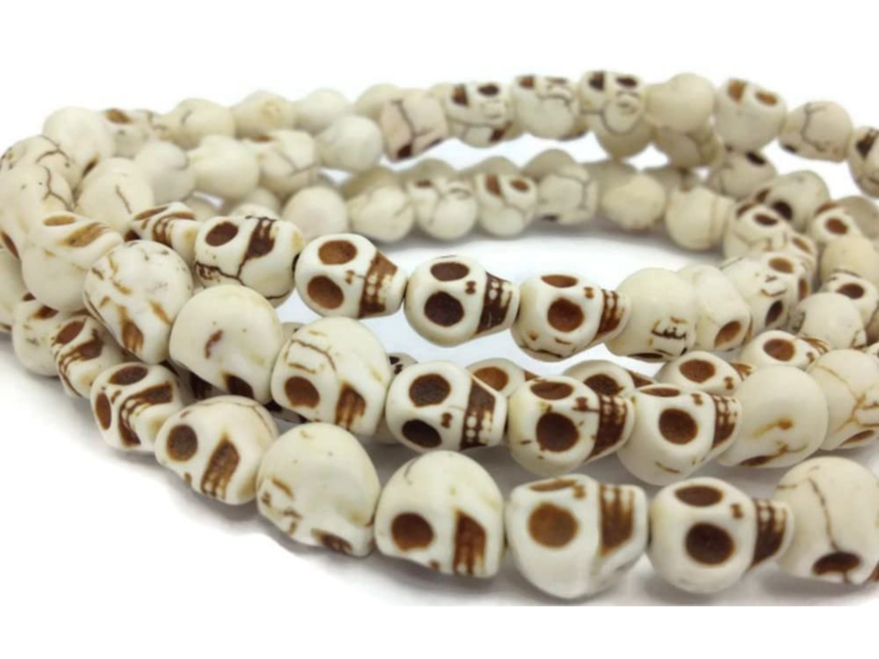 White Howlite Skull 108 Beads Full Mala Meditation and Yoga - Etsy
