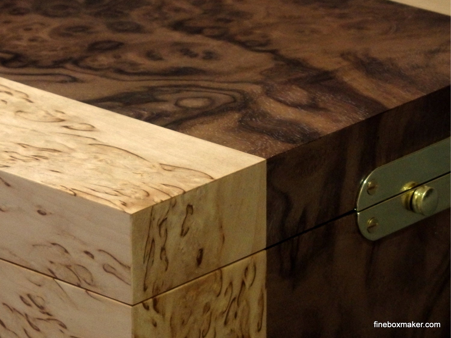 Walnut Burr and Masur Birch Large Cufflink Box made to Order / Gifts ...