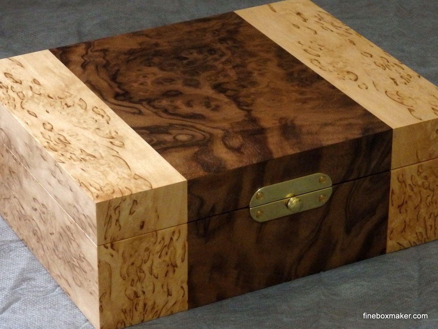 Walnut Burr and Masur Birch Large Cufflink Box made to Order / Gifts ...