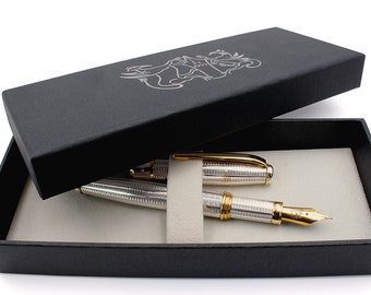 Handmade Fountain Pen Sterling Silver Chevron Hallmarked 925 | Etsy