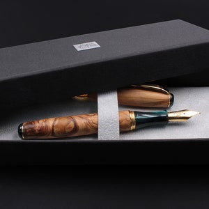 Italian Artisan Fountain Pen – Mediterranean Olive Wood & Shades of ...
