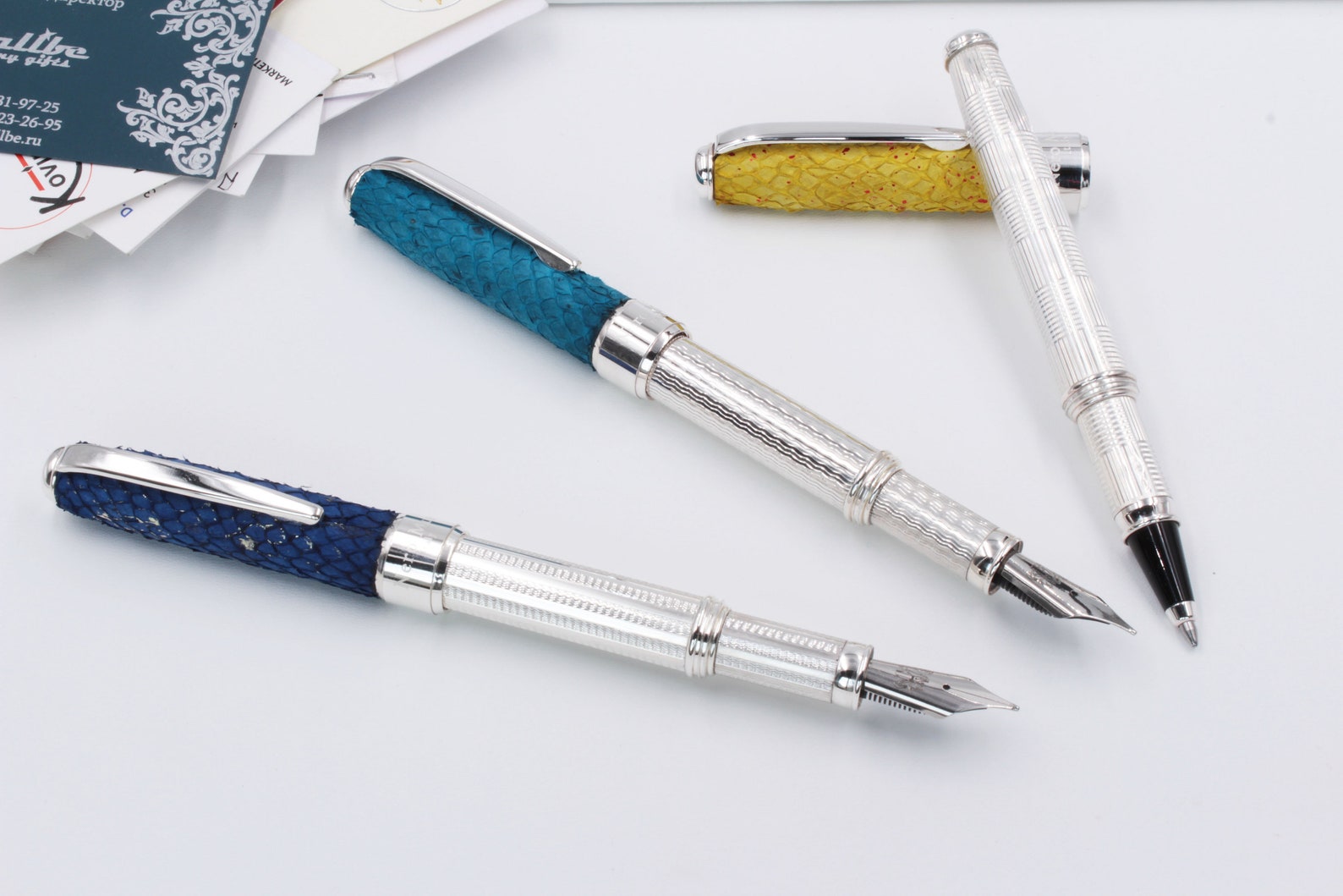 Handcrafted Pen Sustainable Yellow Leather Sterling Silver - Etsy