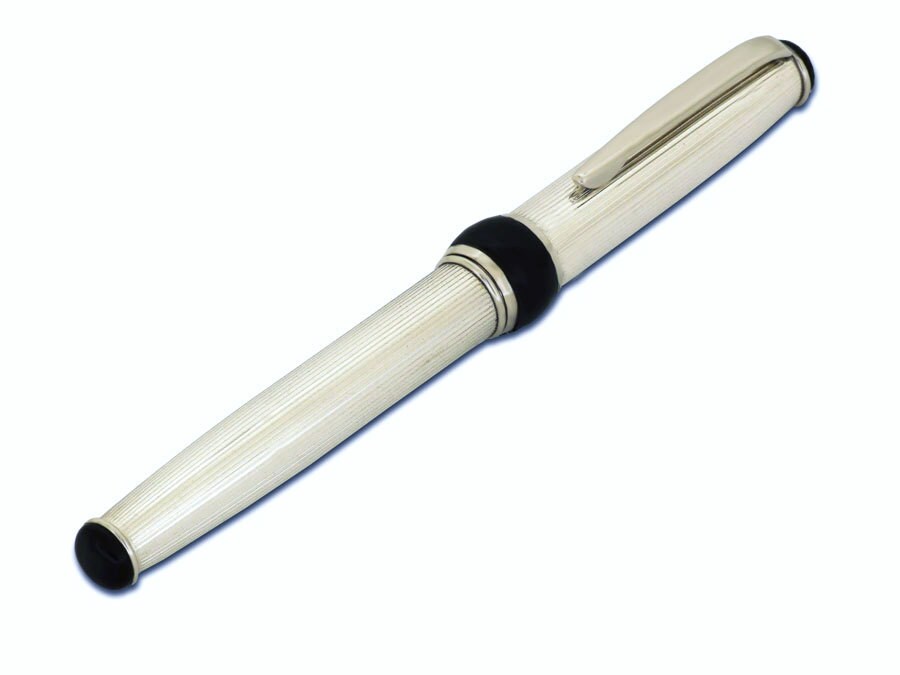 Handmade Fountain Pen Sterling Silver Body Fine Lines Pattern | Etsy