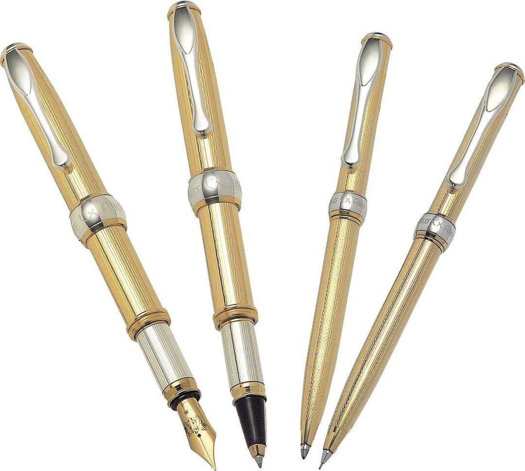 Pen Set Handmade in Italy Vermeil Gold Pens - Etsy