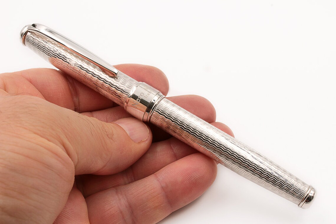Handmade Fountain Pen Sterling Silver Chevron Hallmarked 925 Made in ...