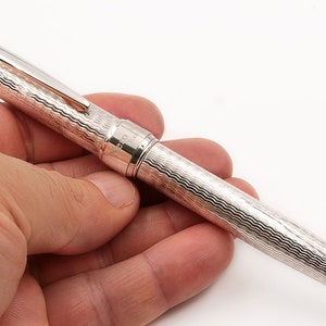 Handmade Fountain Pen Sterling Silver Chevron Hallmarked 925 Made in ...