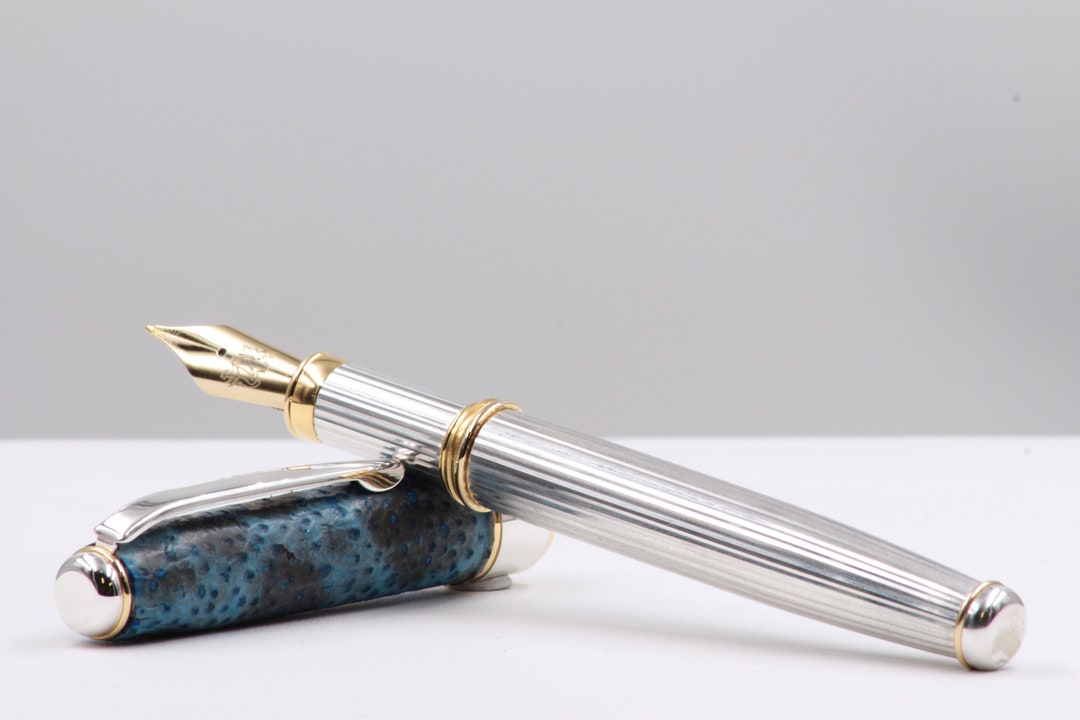 Sterling Silver & Wolffish Leather Fountain Pen – Sustainable and ...