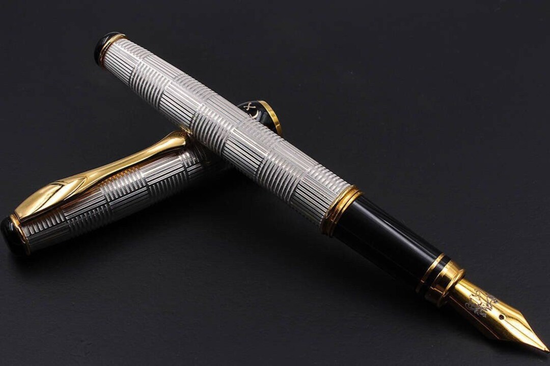 Handcrafted Sterling Silver Fountain Pen – Wickerwork Guilloché ...