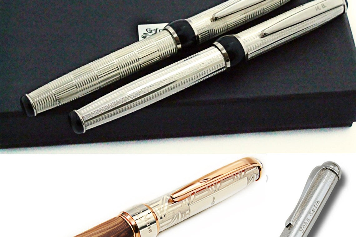 Pen Set Handmade in Sterling Silver Italian Pens - Etsy