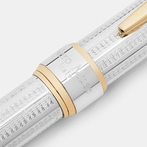 Handmade 925 Sterling Silver Fountain Pen – 18K Gold-plated Fittings ...
