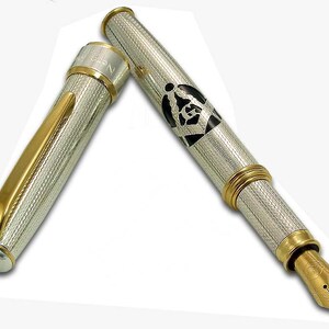Handmade Fountain Pen Sterling Silver 925 Pen Masonic Symbol Square and ...