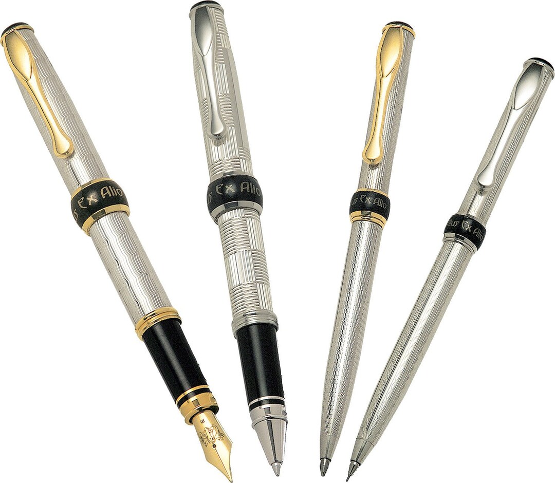 Pen Set Handmade in Sterling Silver Italian Pens - Etsy