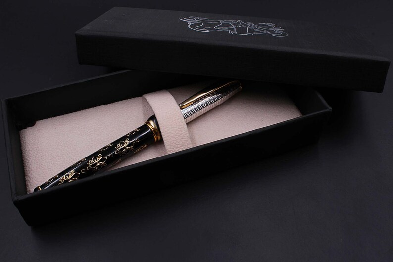 Golden Lily Flower Fountain Pen Sterling Silver Cap Handmade - Etsy
