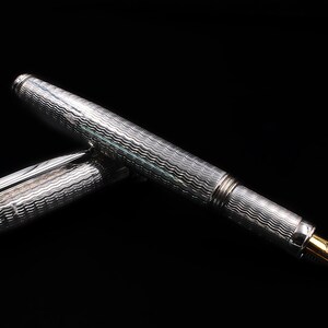 Handmade Fountain Pen Sterling Silver Chevron Hallmarked 925 Made in ...