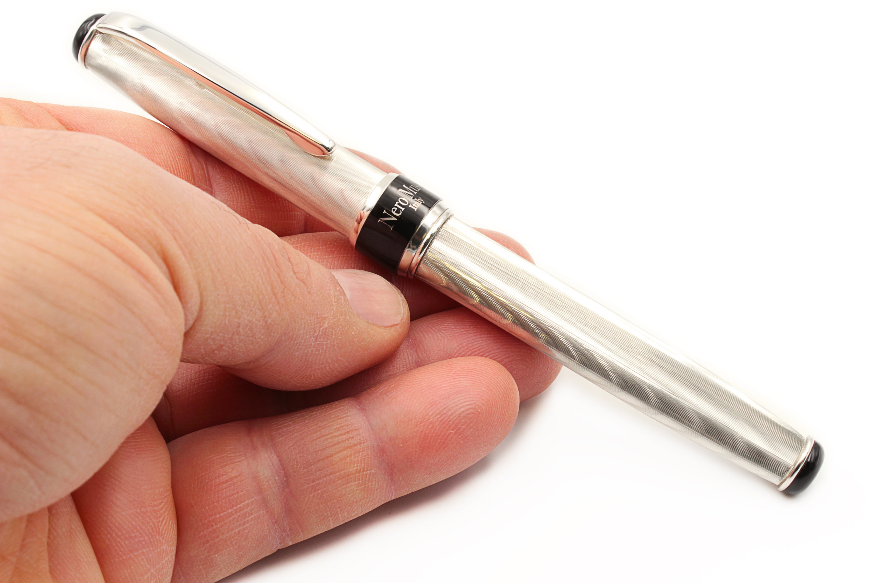 Sterling Silver Fountain Pen With Silk Effect Incision, Hallmarked 925 ...