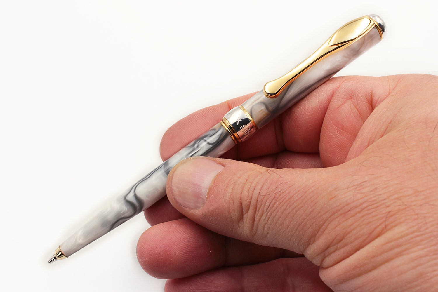 Handcrafted Mechanical Pencil White & Grey Resin Made in Italy - Etsy