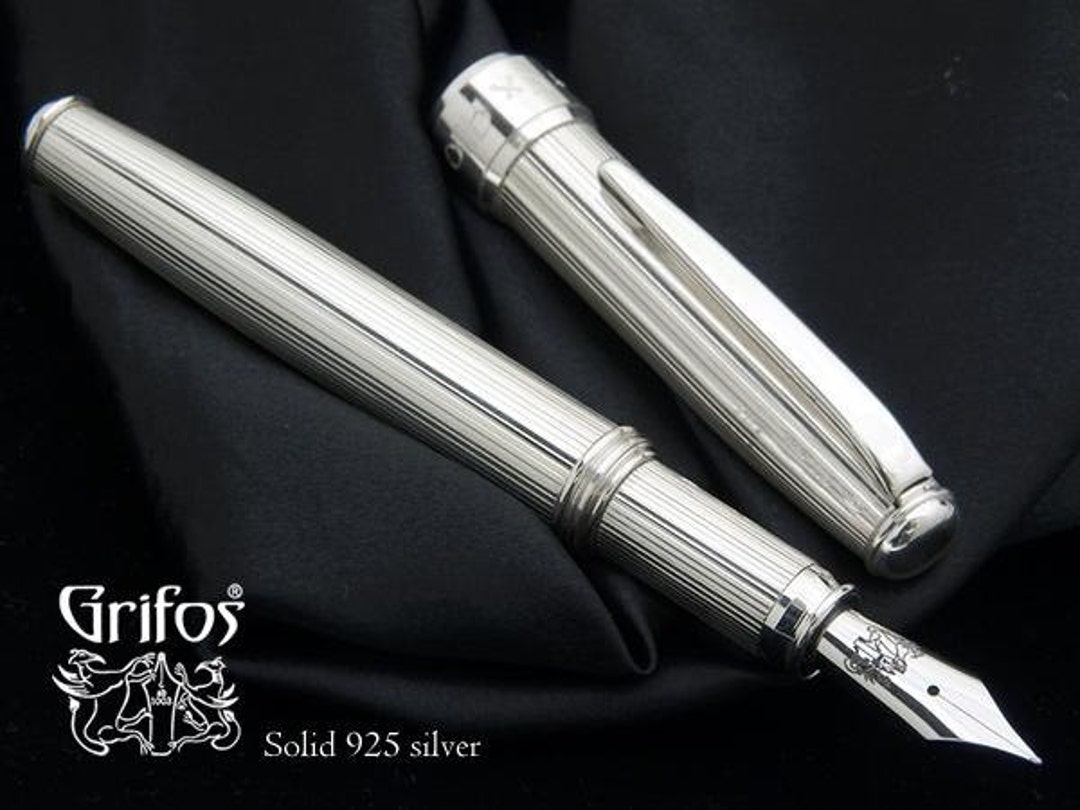 Handmade Fountain Pen in Sterling Silver Hallmarked 925 Made in Italy ...