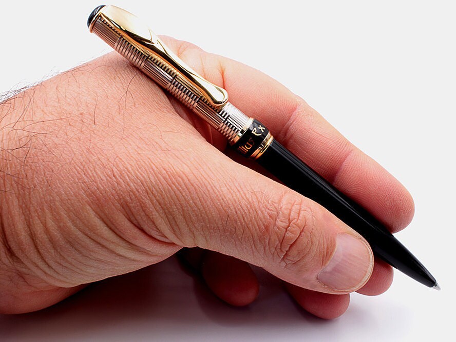 Pen Set Handmade in Italy Sterling Silver Black Lacquer | Etsy