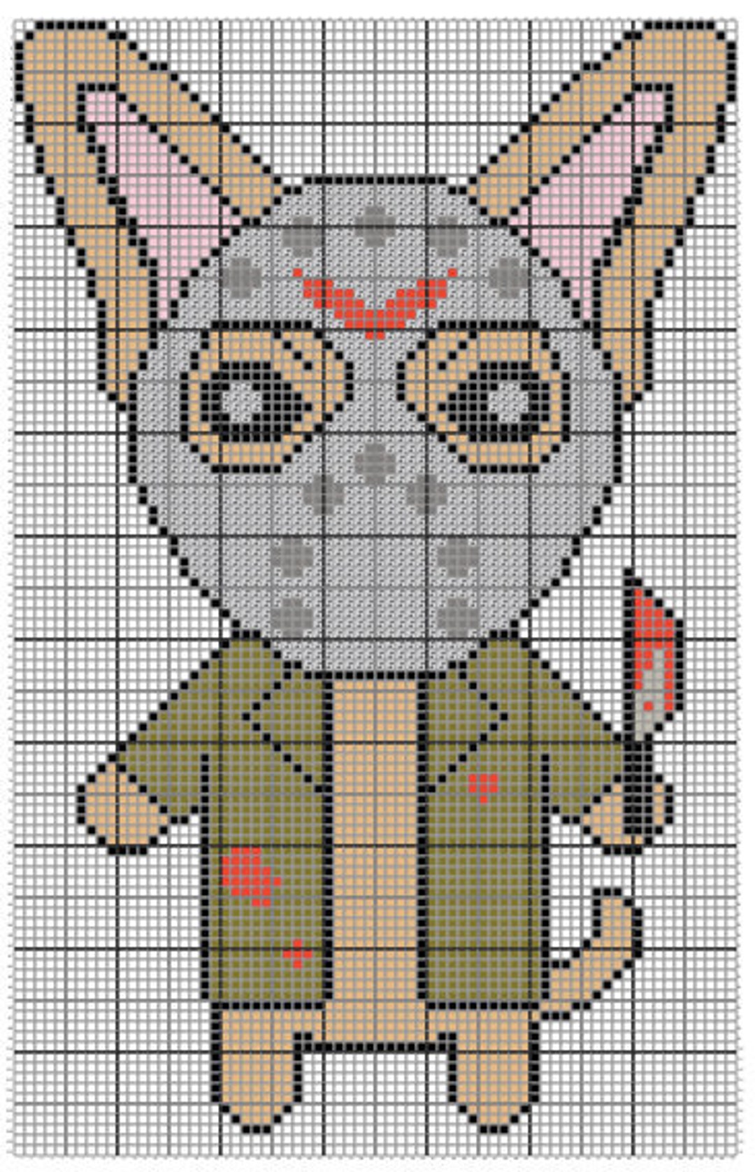 Halloween Jason Chihuahua / Dog - Cross-stitch Pattern - Horror - Gory ...