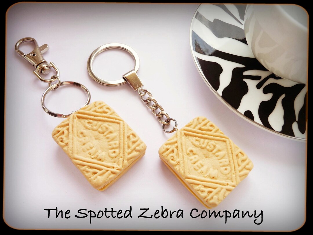 Replica Custard Cream Biscuit Keyring Gift Retro - Etsy UK