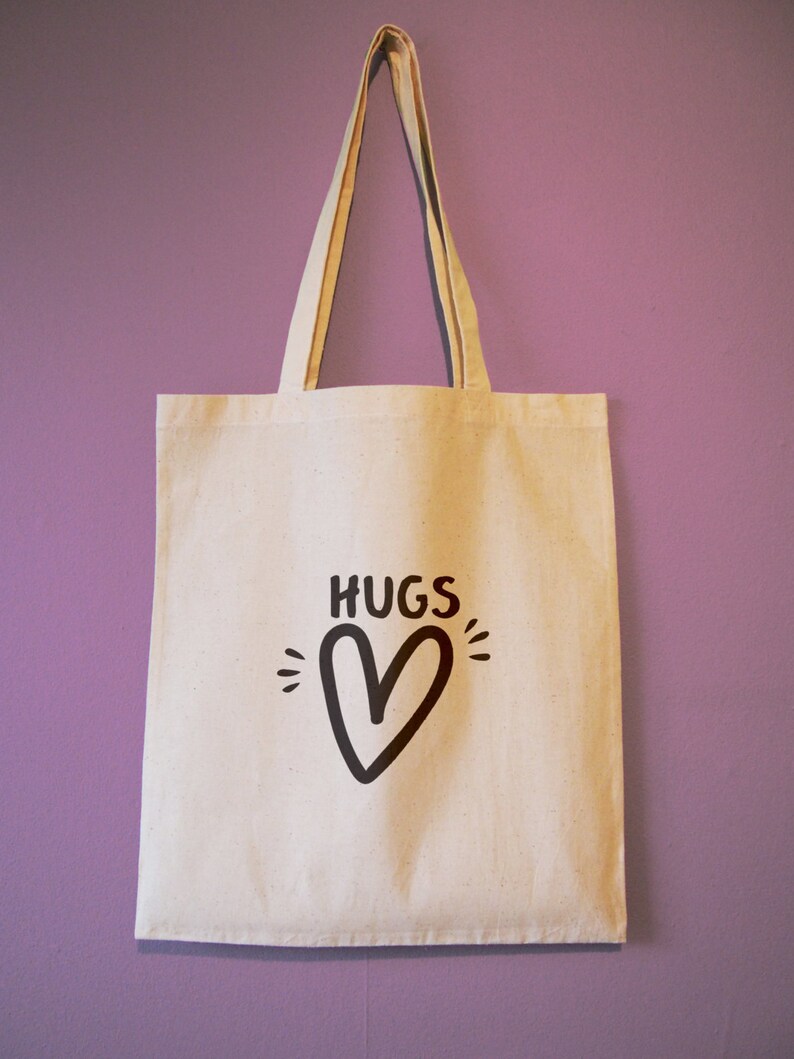 Hugs Natural Cotton Tote Bag choose from 2 different models | Etsy