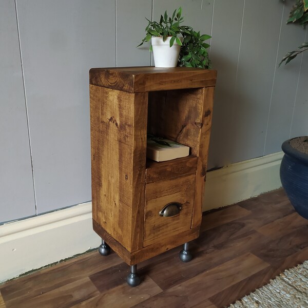 Rustic Bedside Table - Etsy UK