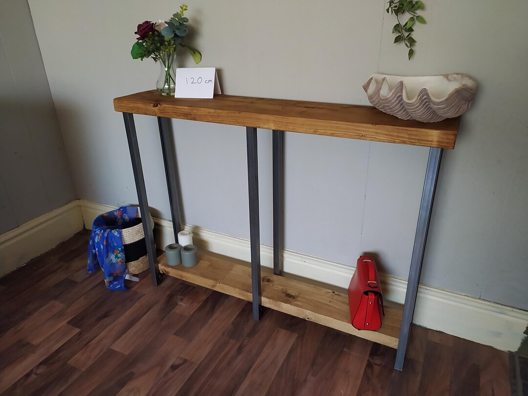 Console Table, Tall Hall Table With Triple Leg Base, Narrow Design - Etsy