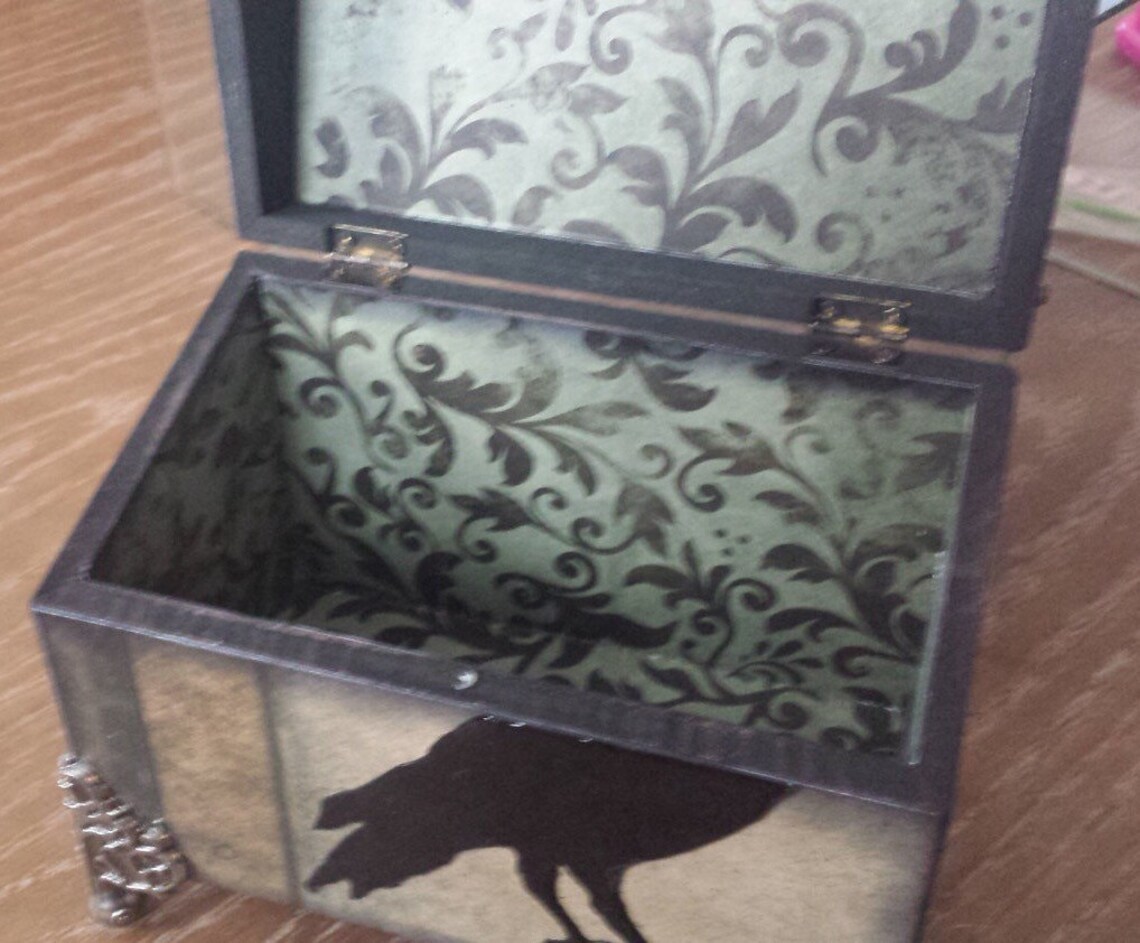 Raven Themed Vintage Trunk Inspired Recipe Box - Etsy