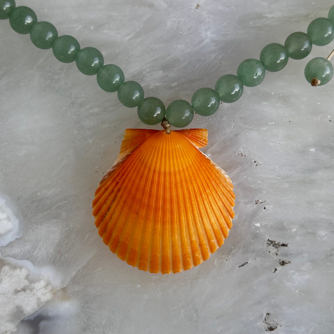 Florida Shell and Gemstone Adjustable Necklace - Etsy