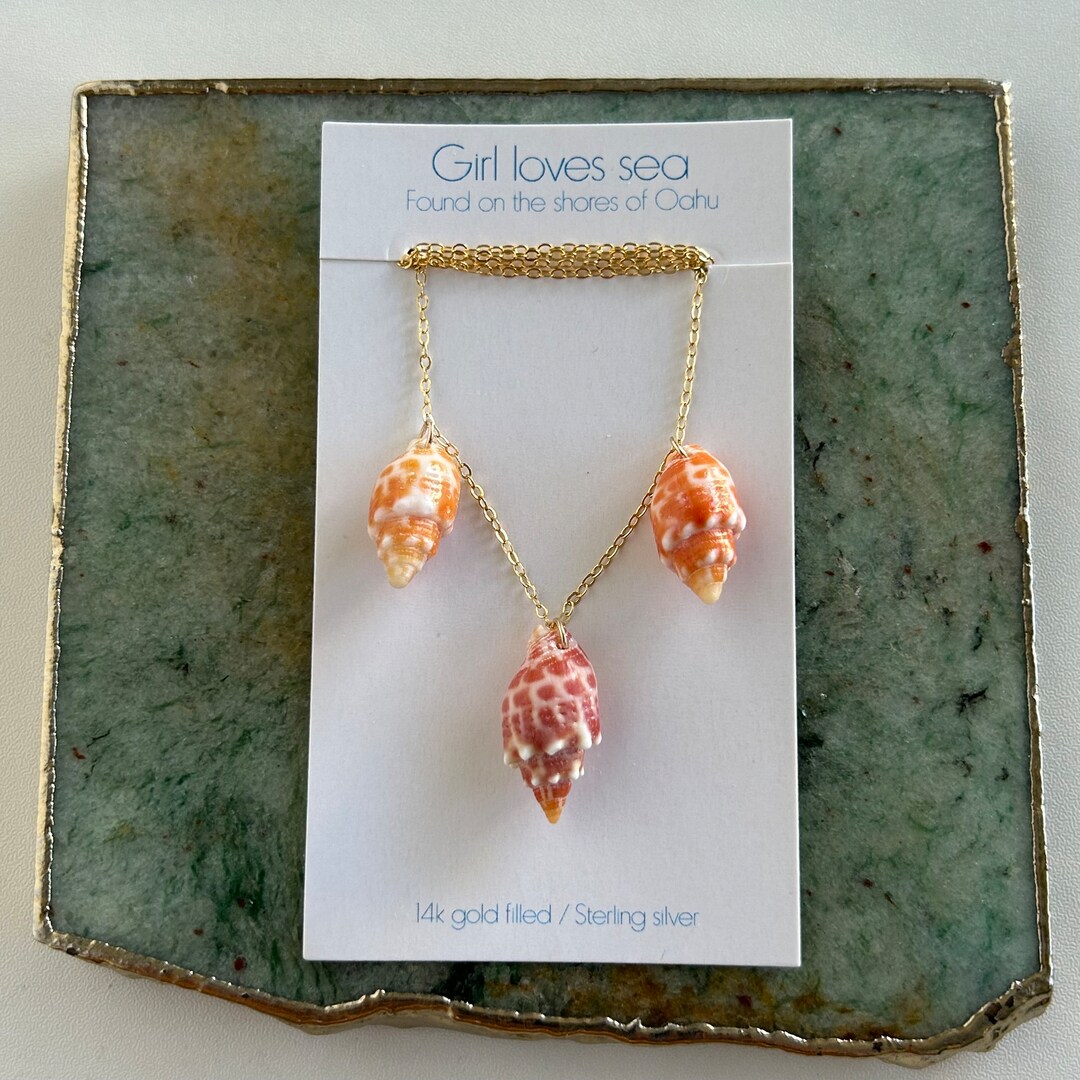 18 14k Gold Fill Hawaiian Miter Shell Charm Necklace - Etsy