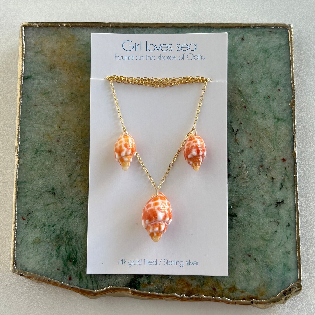 18 14k Gold Fill Hawaiian Miter Shell Charm Necklace - Etsy